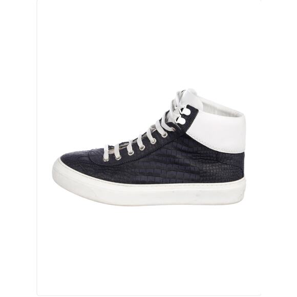 Jimmy Choo | Shoes | Jimmy Choo Navy Embossed Leather Hightop Sneakers ...
